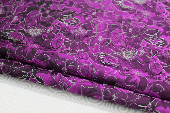75x100cm yard dyed purple jacquard satin jacquard ... – Grandado
