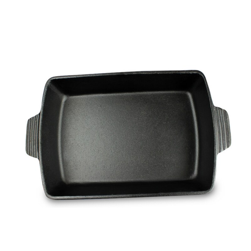 Cast Iron Fish Plate Rectangular Grill Pan Barbecu... – Grandado