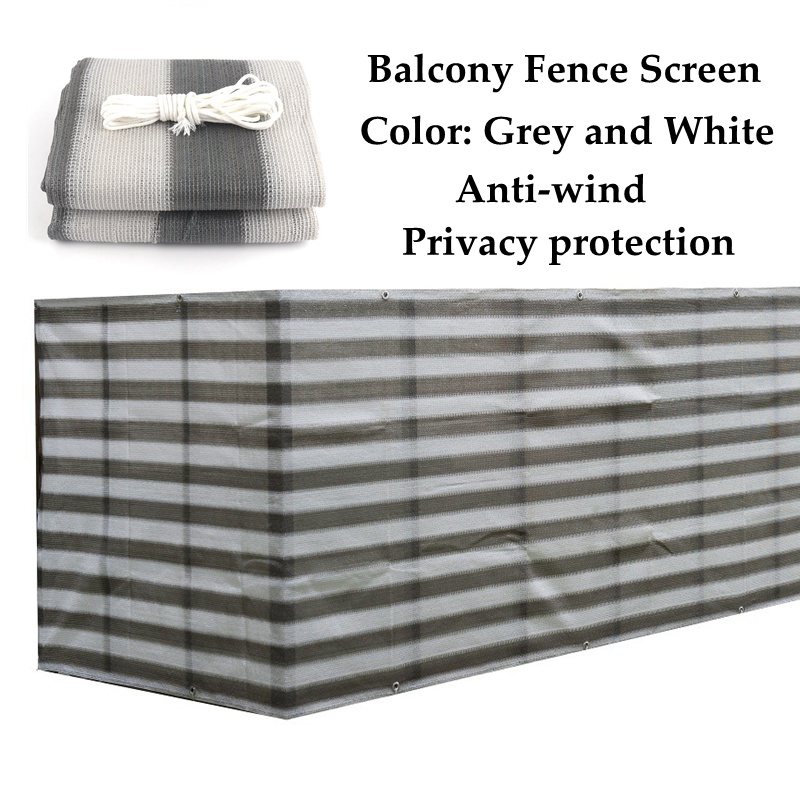 Grey Stripes Balcony Fence Screen Stair Rail Mesh ... – Vicedeal