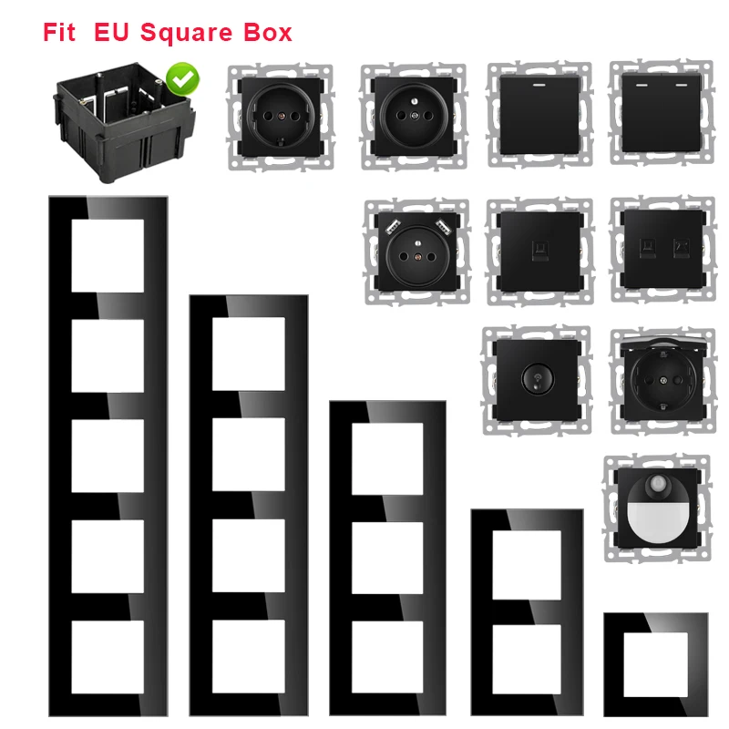 wall-mounted module diy European standard black te... – Grandado