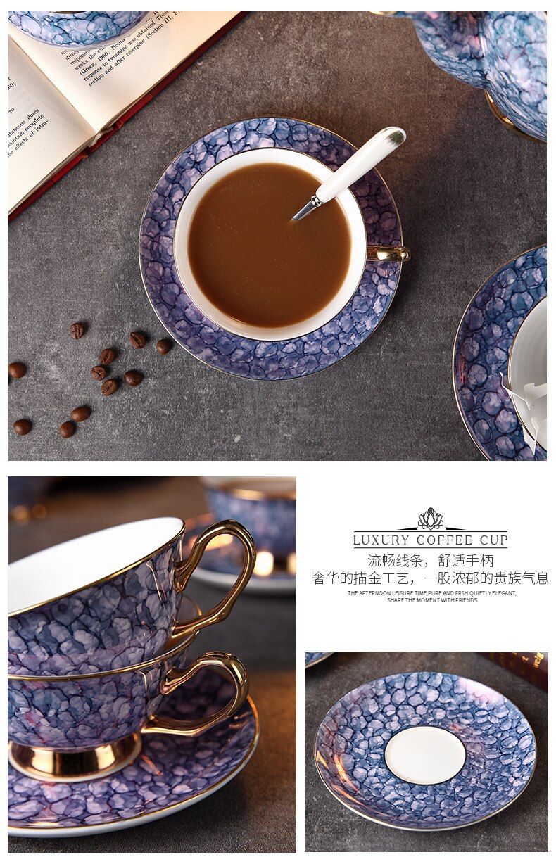 European bone china coffee cup and dish set aftern... – Vicedeal