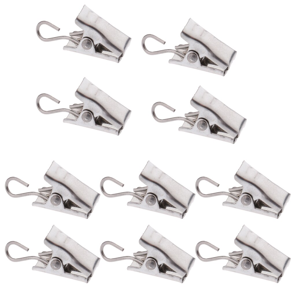 Pack 10 Heavy Duty Curtain Clips with Hook Spring ... – Vicedeal