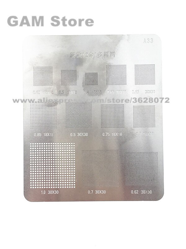 12 in 1 BGA Stencil 0.5 0.4 0.85 0.7 1.0 Universal... – Vicedeal
