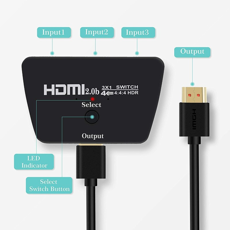Commutateur compatible HDMI 4K X 2K/60Hz 3 en 1, s... – Grandado