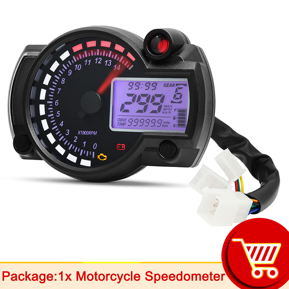 Tachometer Motorcycle Speedometer LCD Digital Moto... – Vicedeal