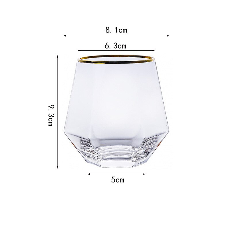 Hexagon Whiskey Glas Diamant Kristall Glas Tasse t... – Grandado