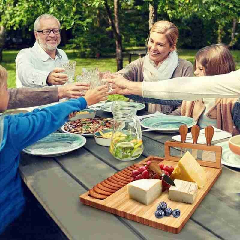 Bamboo Cheese Board Food Platter Wood Tableware Ch... – Grandado