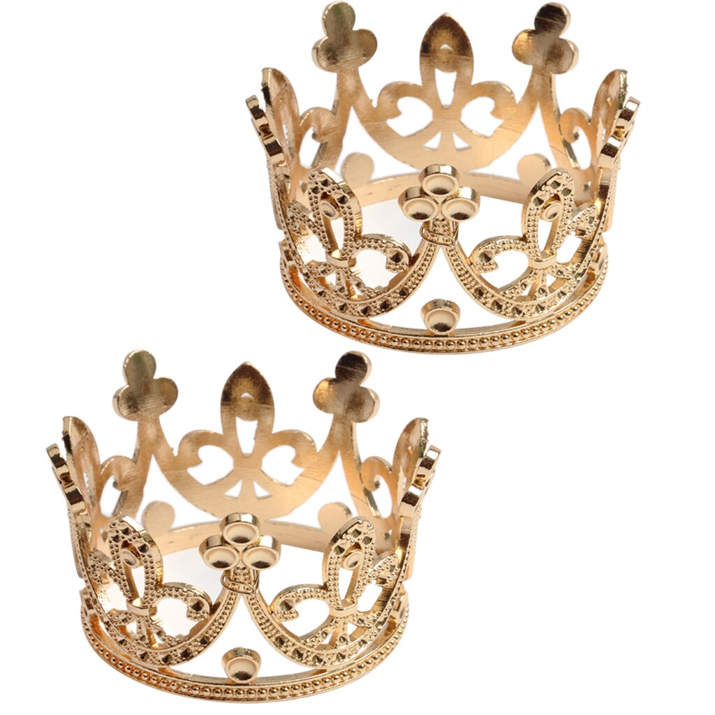1 Pair of Gold Crown Cake Topper Vintage Crown Sma... – Grandado