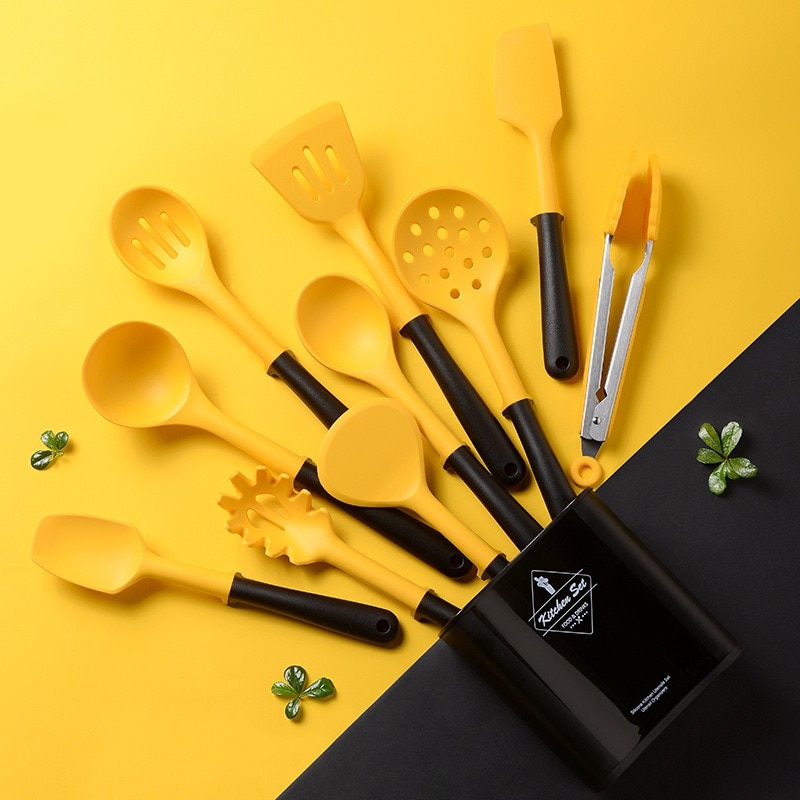 10PCS Food Grade Yellow Cooking Utensils Set Heat ... – Grandado