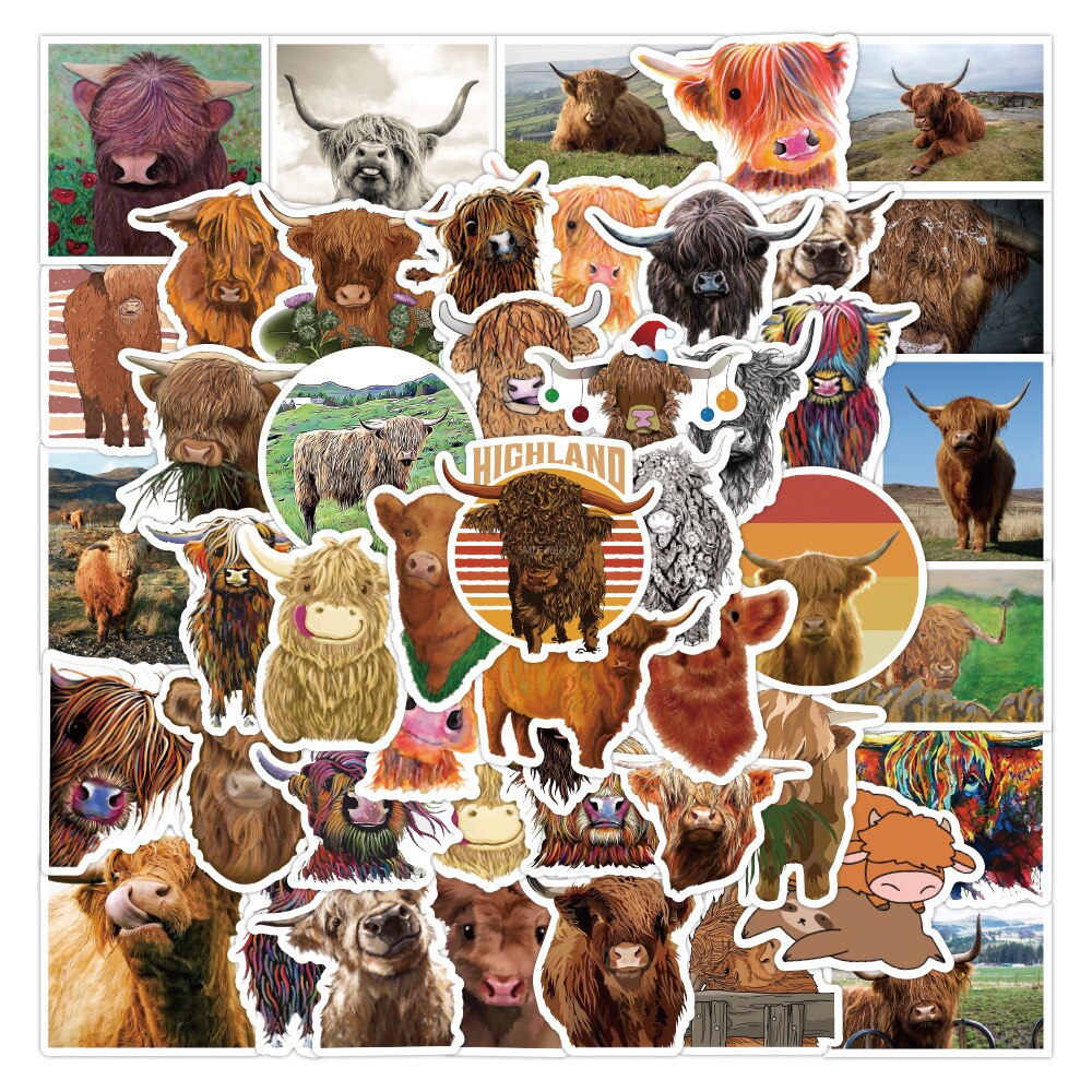 Pegatina de Graffiti de vaca escocesa, calcomanía ... – Grandado