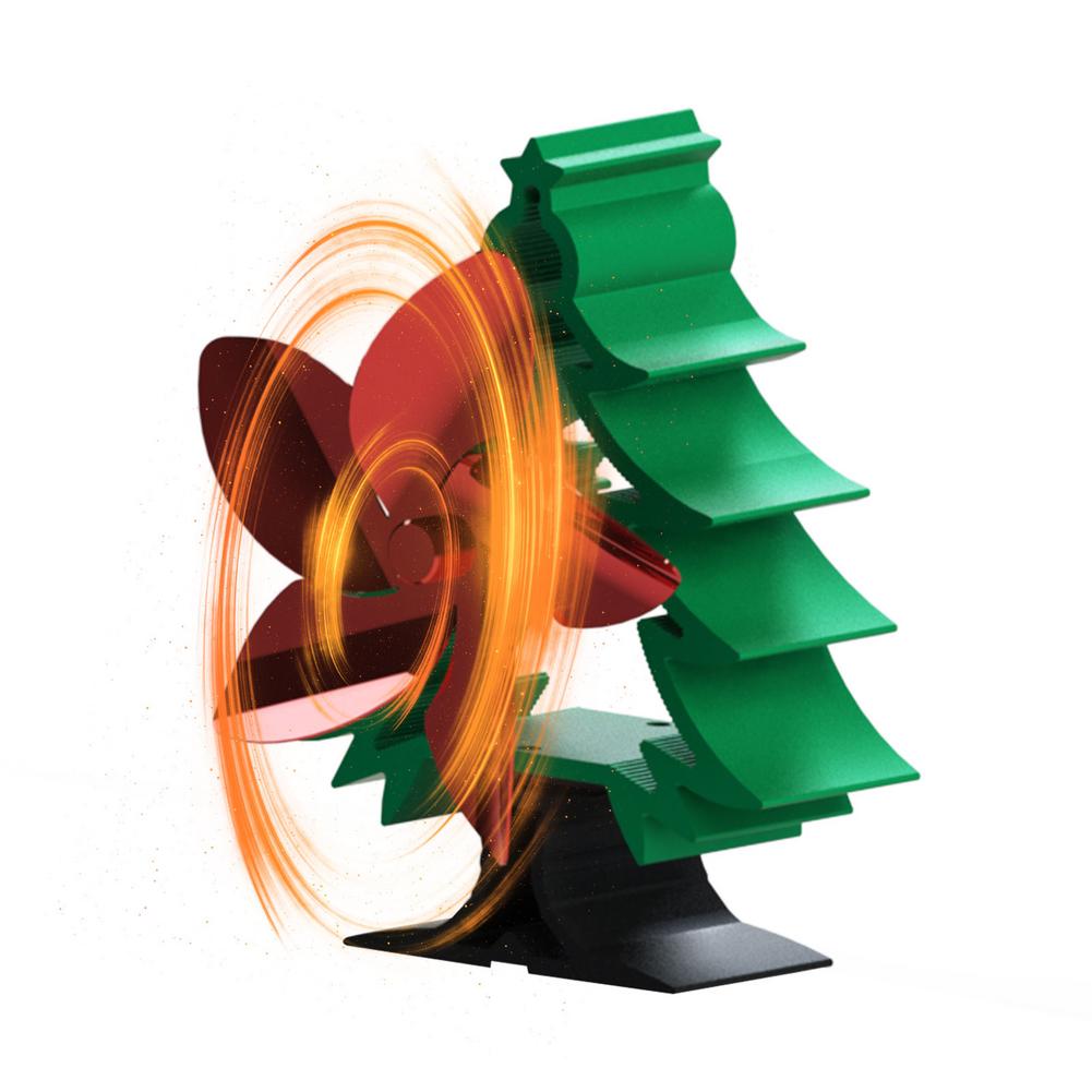 5 Blades Heat Powered Stove Fan Christmas Tree Sha... – Grandado