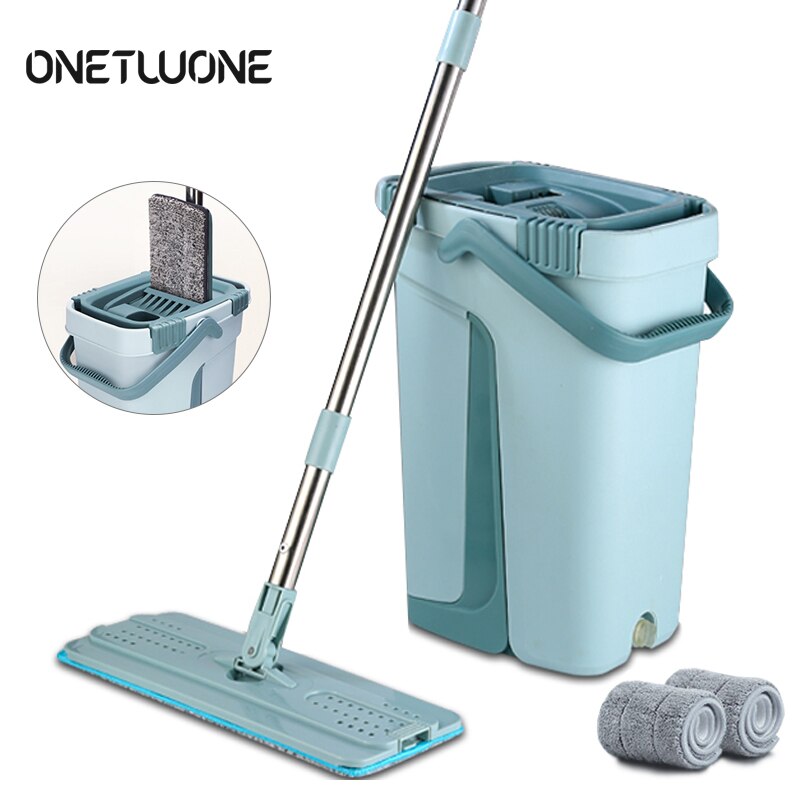 Magic Flat Mop And Bucket Hand Free 360 Degree Hea... – Vicedeal