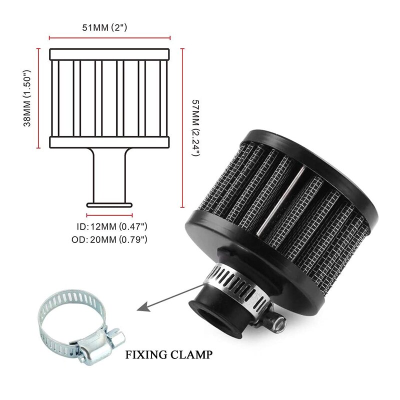 Universal Black Interface Motorfiets Air Intake Fi... – Vicedeal