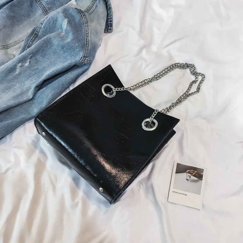 Big Tote Female Bag Burst Crack Chain Shoulder Mes... – Grandado