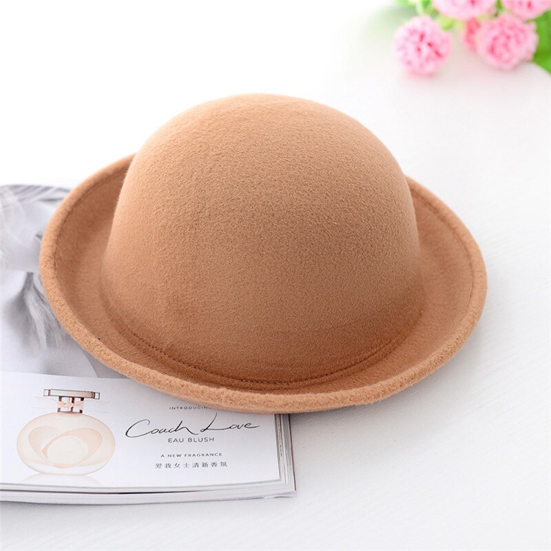 Women Men Chic Vintage Bowler Top Hat Roll Brim De... – Grandado