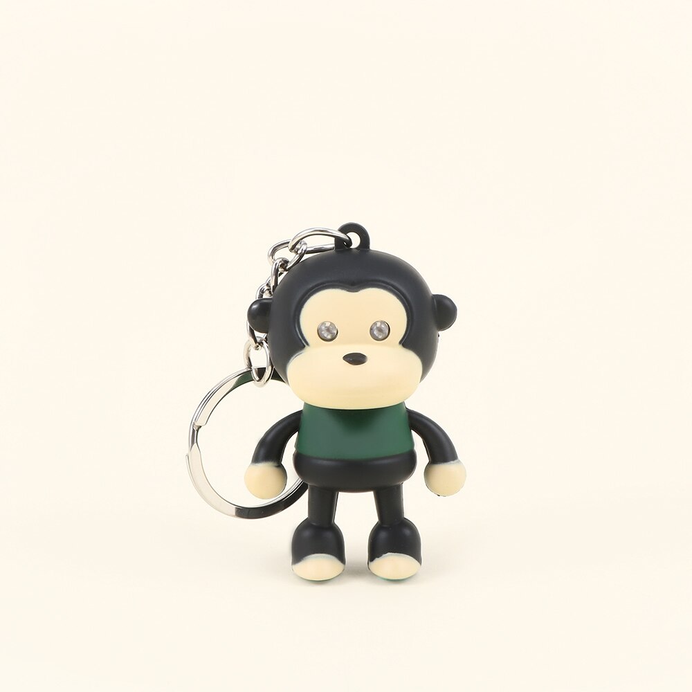 Cute Cartoon Monkey Key Chain Animal LED Lighting ... – Grandado