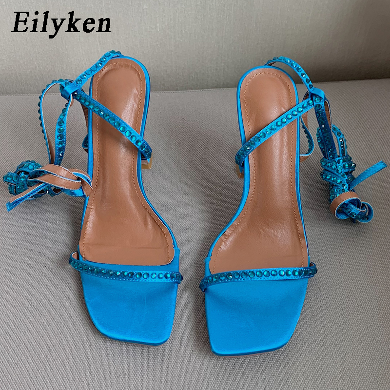 Eilyken Neue Sommer Sexy Blau Gladiator High Heels... – Grandado
