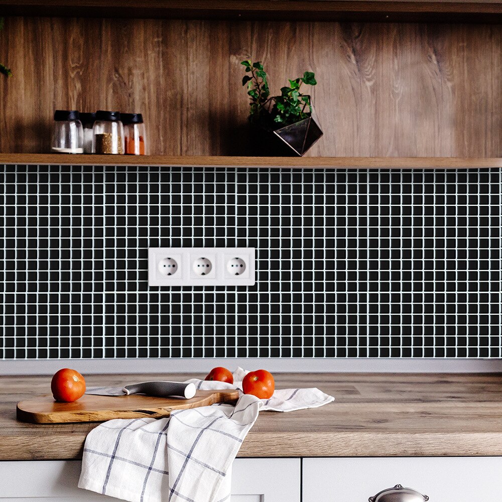 Funlife Schwarz Mosaik 3D Wand Fliesen Aufkleber, ... – Vicedeal