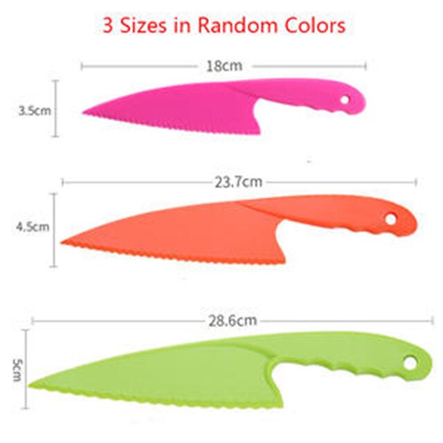 1/3 Pcs Kid Plastic Kitchen Knife Set Children'... – Vicedeal