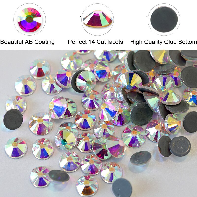 AAAAA Glass Strass Crystal AB Hotfix Rhinestone Fl... – Vicedeal