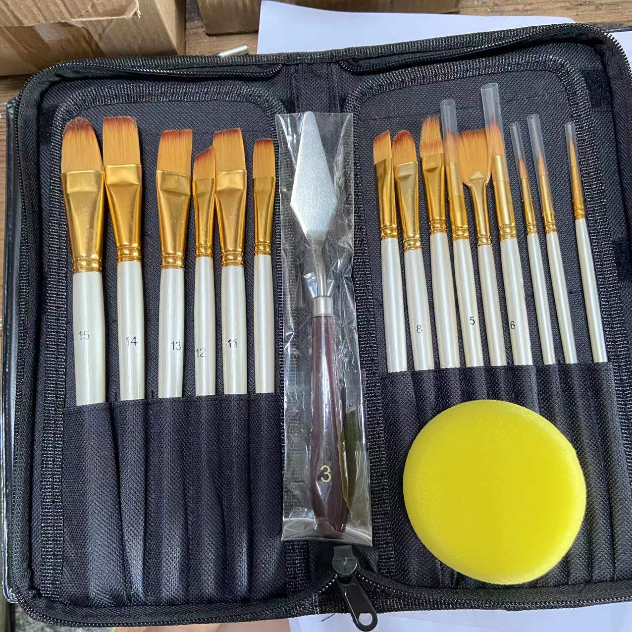 Canvas Bag 15 Oil Brush Set Nylon Hair Watercolor ... – Vicedeal