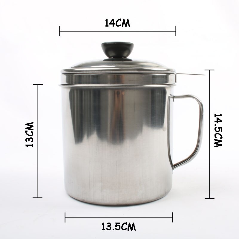 BETOHE 1.8L Stainless Steel Oil Strainer Pot Greas... – Vicedeal