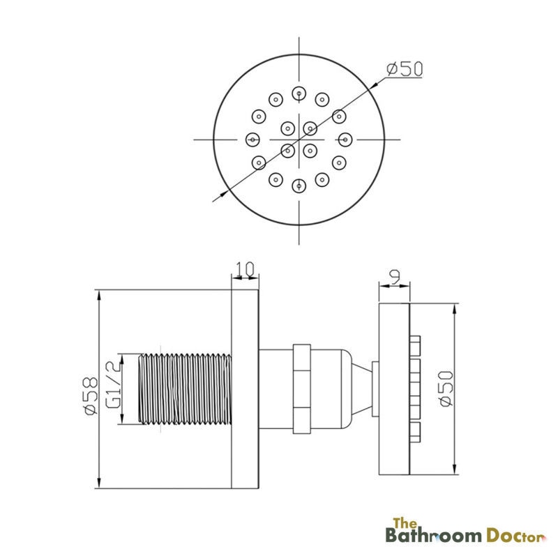 2 "messing Ronde Douche Body Jets, Wandmontage Dou... – Vicedeal