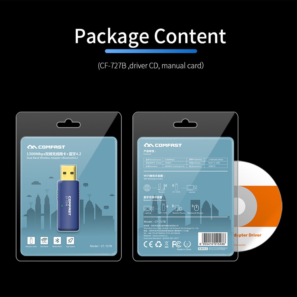 1300Mbps Usb 4.2 Wifi Adapter Dual Band Dongle Voo... – Vicedeal