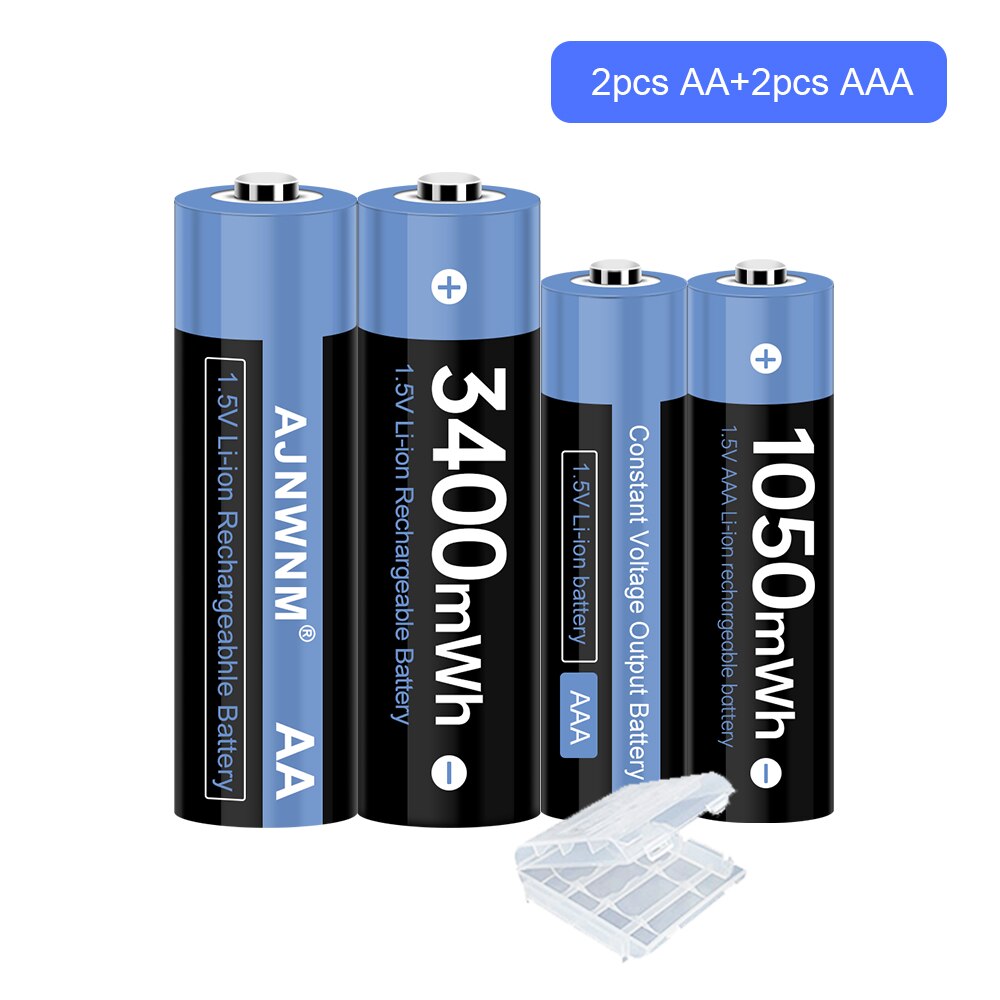 Ajnwnm 1.5V Aaa Batterij 1050mWh En Aa 1.5V Oplaad... – Vicedeal