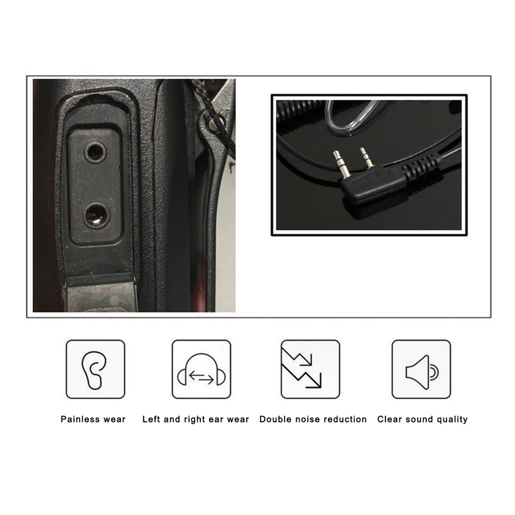 2-pin Kopf-montiert Walkie-talkie Headset Mikrofon... – Grandado