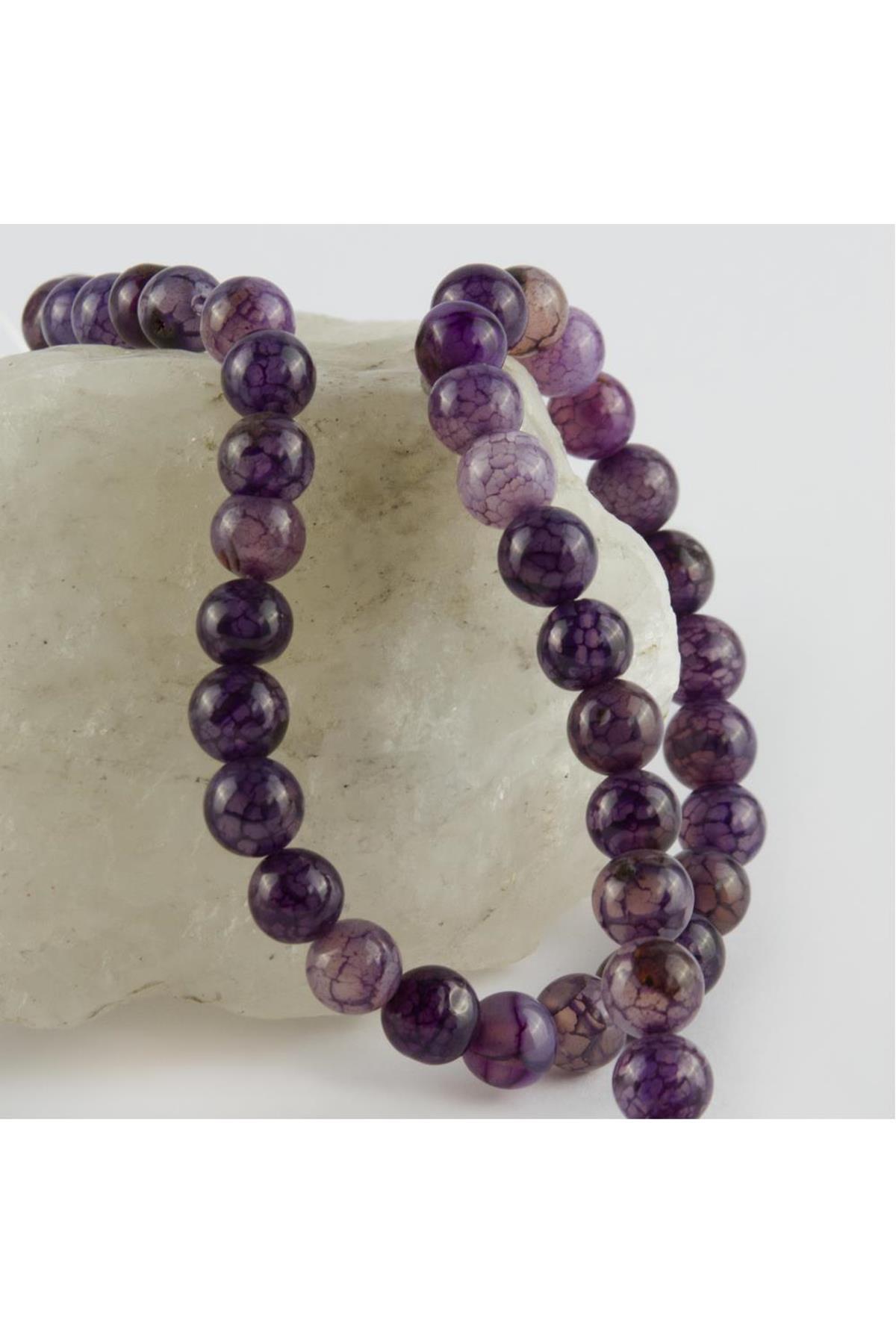 Piedra de ágata de 8 Mm Color: Morado tamaño: está... – Grandado