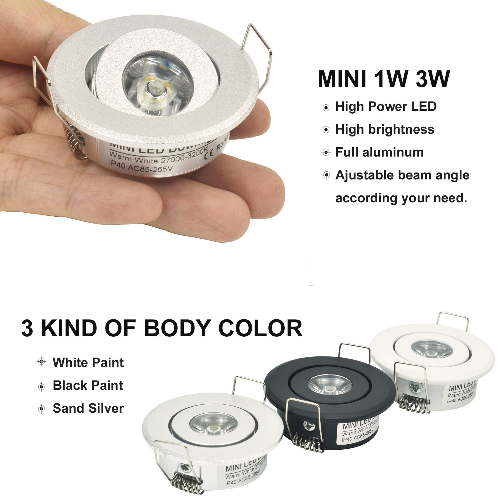 10 teile/los 1W 3W mini Led spot licht Downlight s... – Vicedeal