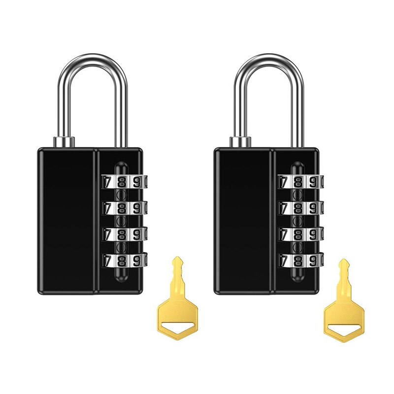 4 Digit Padlock, 2 Pack Combination Lock With 2 Ke... – Vicedeal