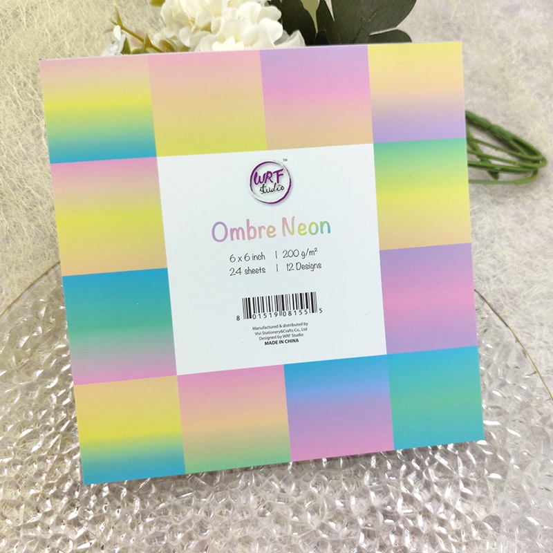 6"X6" 24 Sheets Ombre Neon Scrapbooking Pads Paper... – Grandado