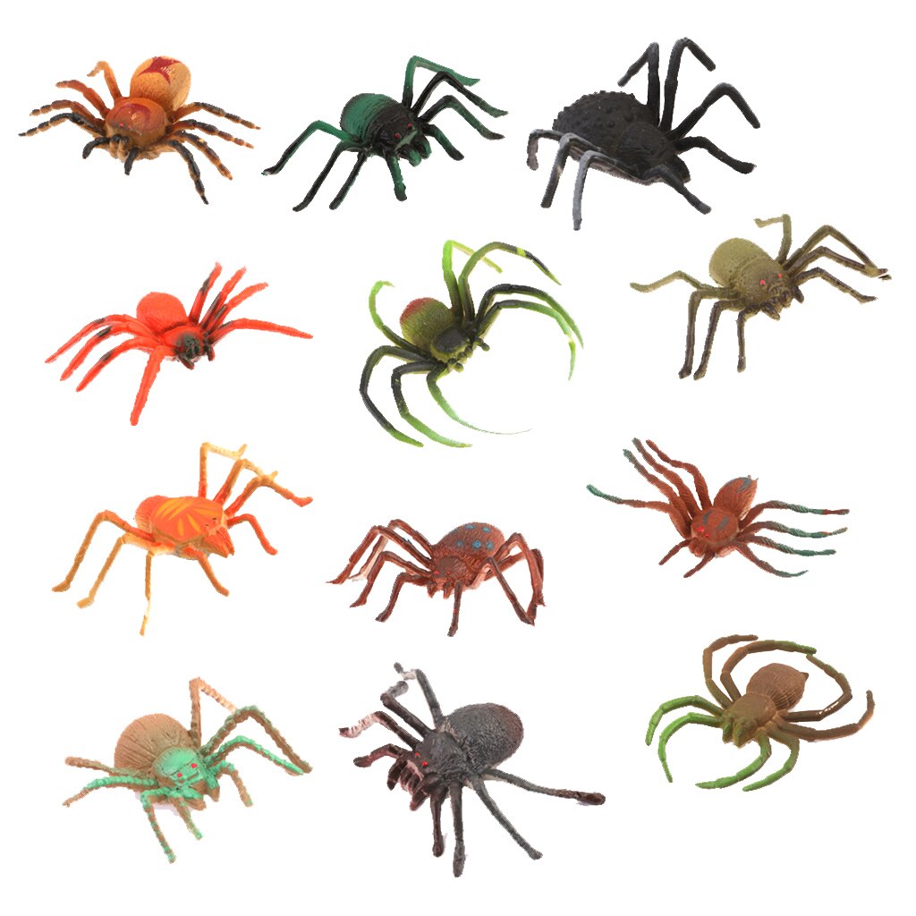 12 Plastic Spider Figure Insect Kids Prank Joke To... – Vicedeal