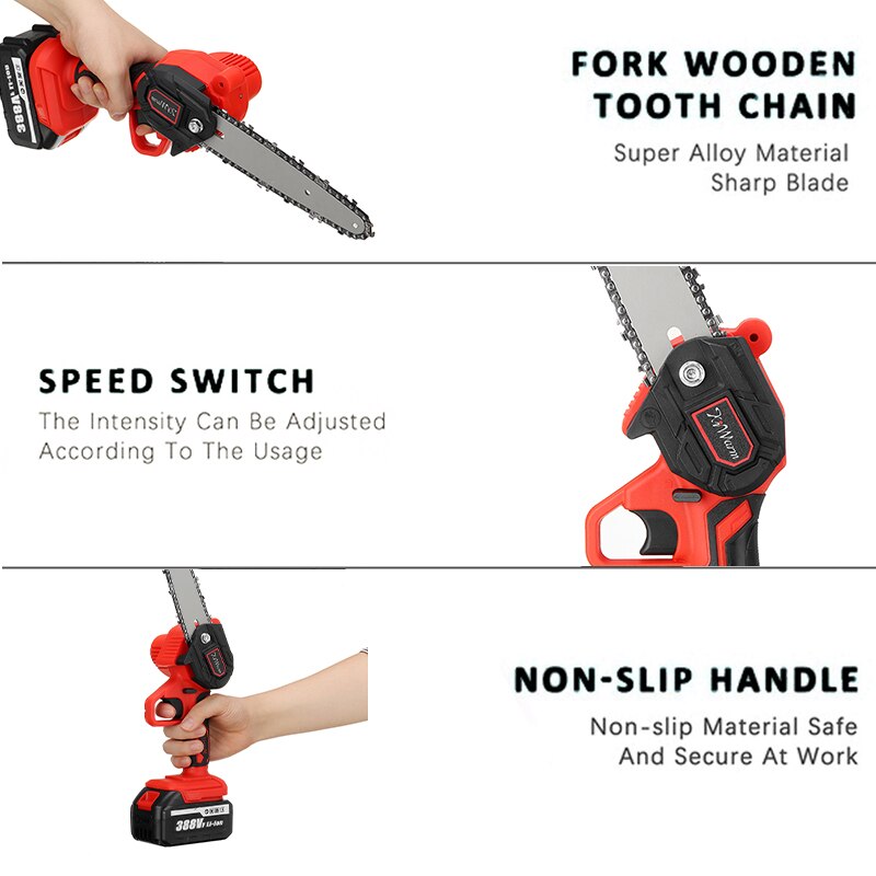 3000W 6Inch 388V Cordless Electric Chain Saw With ... – Grandado