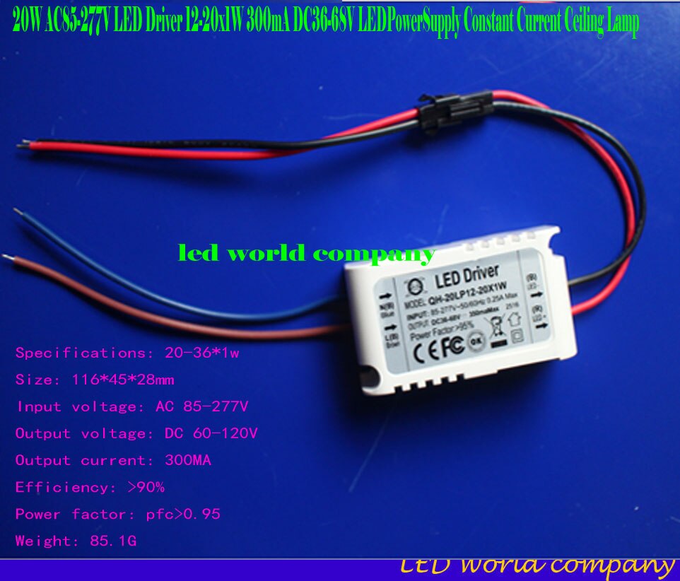 Isolatie 20W AC85-277V Led Driver 12-20x1W 300mA D... – Vicedeal