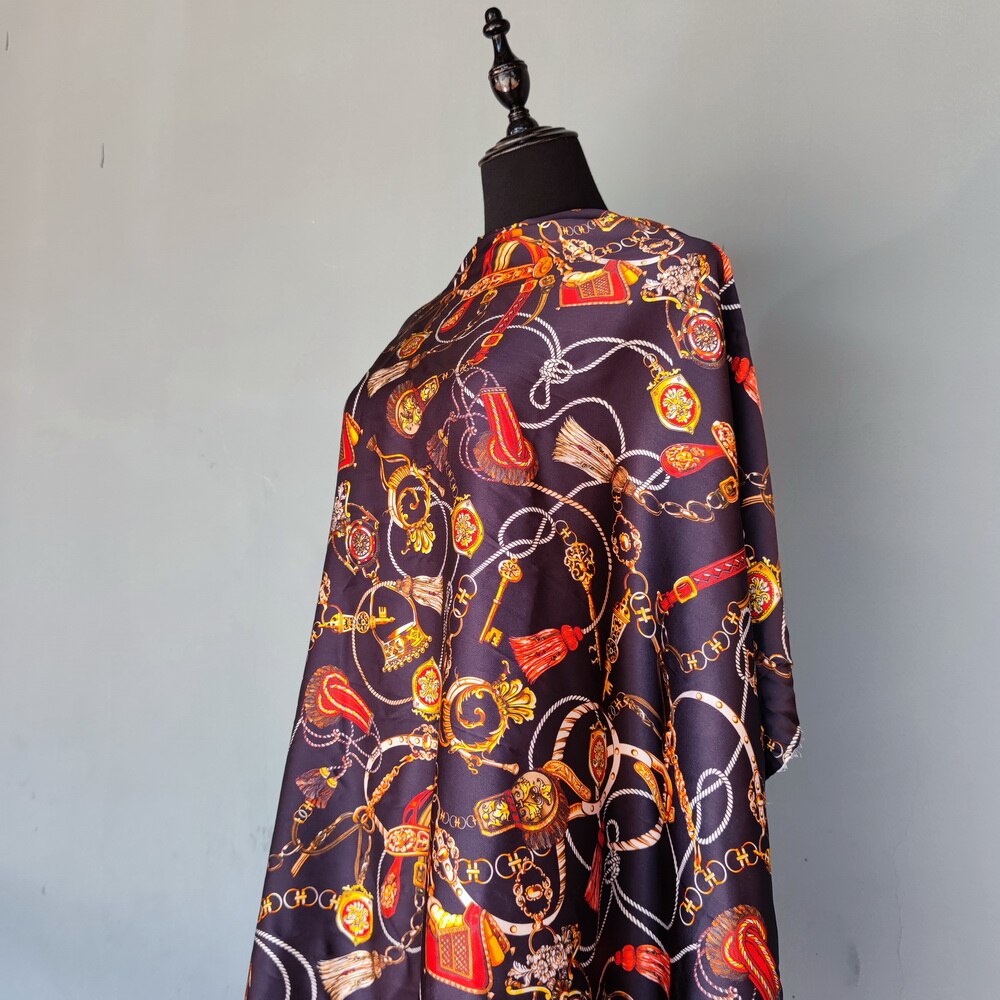 Pure Zijde Dupion Stof Zwarte Kroon Stof Zijde Scu... – Grandado