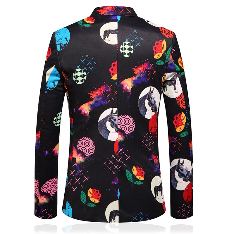 Printed Suit Jacket Men Slim Fit Suit Jacket Host ... – Grandado