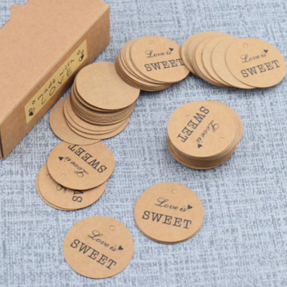 100PCS/ lot Kraft Paper Thank You Cards 3.5CM Roun... – Grandado