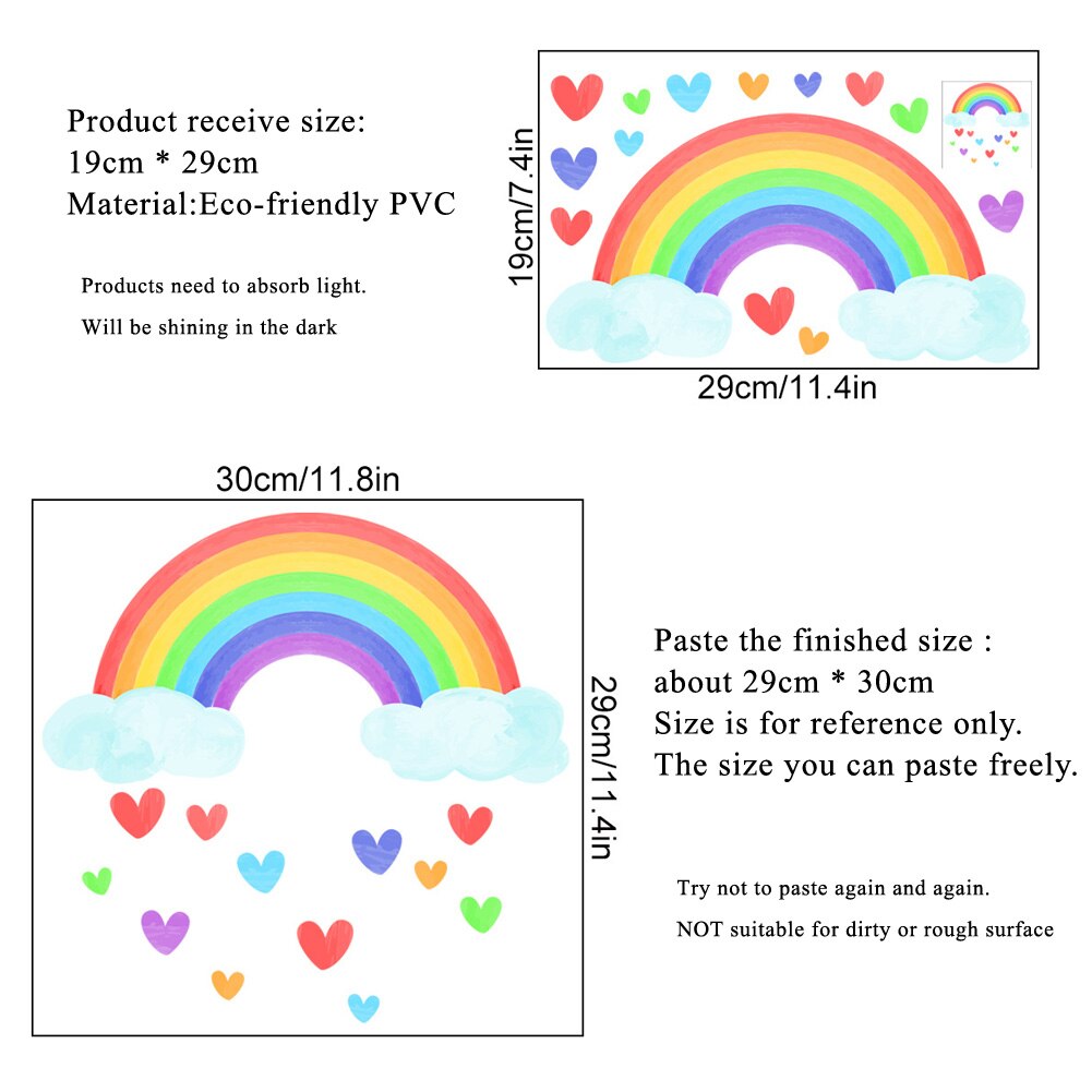 Cartoon Luminous Rainbow Clouds Wall Stickers For ... – Vicedeal