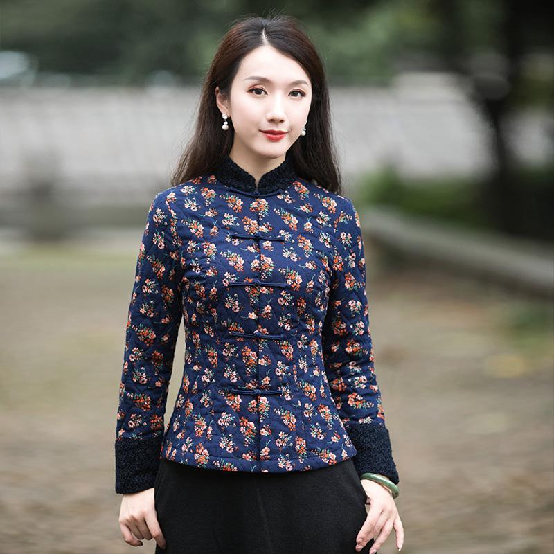 Winter Vrouwen Katoen Gewatteerde Qipao Jas Warm C... – Grandado