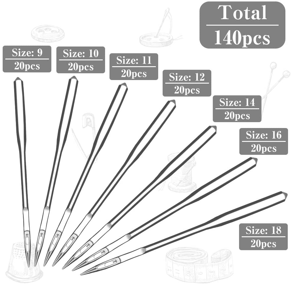 Miusie 140 Pcs Naaimachine Naalden-7 Maten Naaimac... – Vicedeal