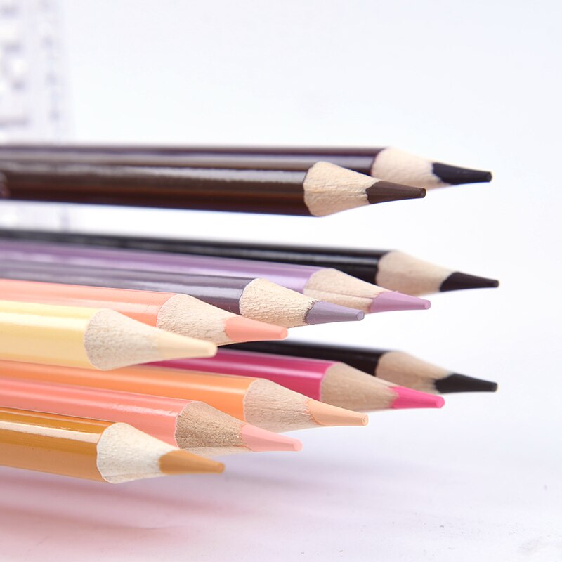 12 Colors Artist Drawing Pencil Set Skin Crayon De... – Grandado