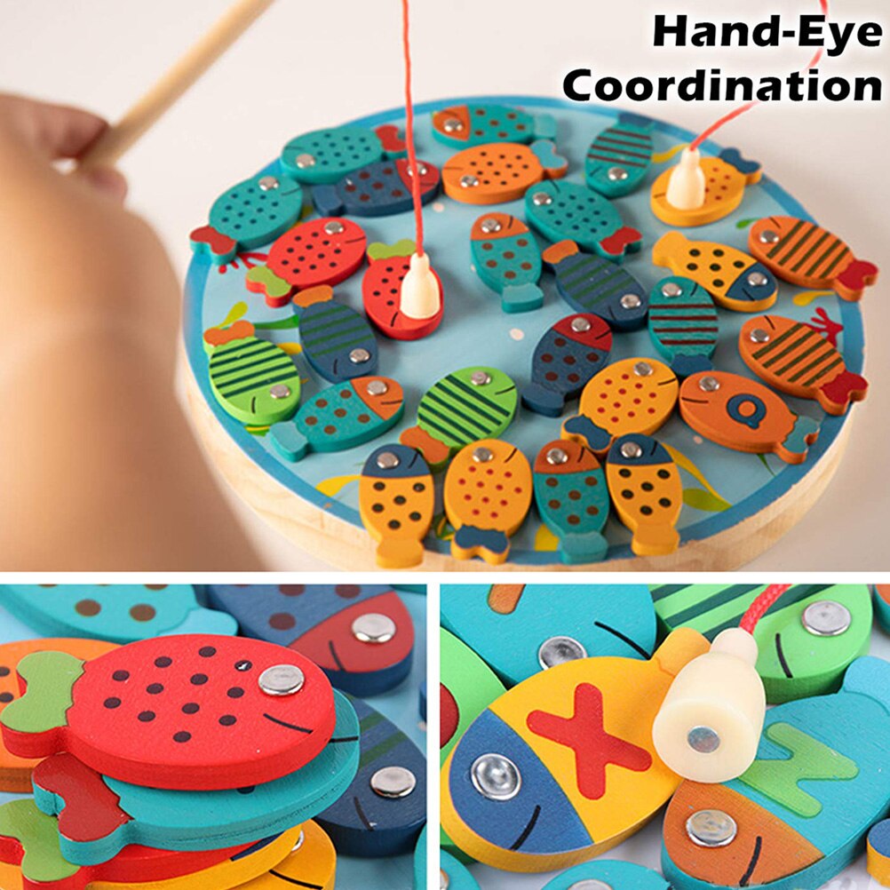 Magnetic Wooden Fishing Game Toy Catch Fish Counti... – Vicedeal