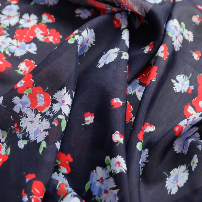 100cm*135cm Navy Silk Cotton Fabric Calico Natural... – Vicedeal