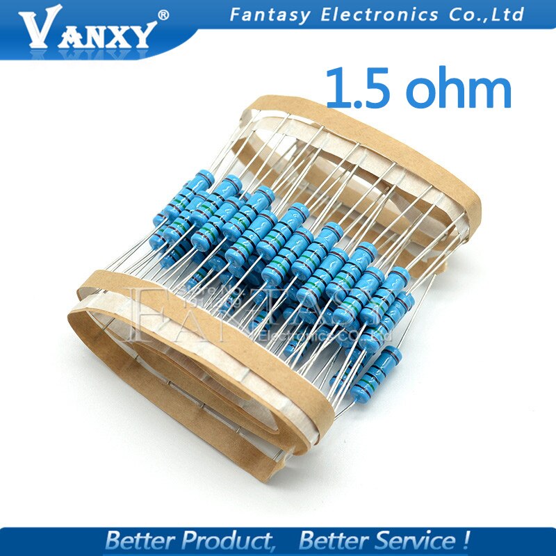 20pcs 1.5 ohm 2W 1.5R 1R5 Metal film resistor – Grandado