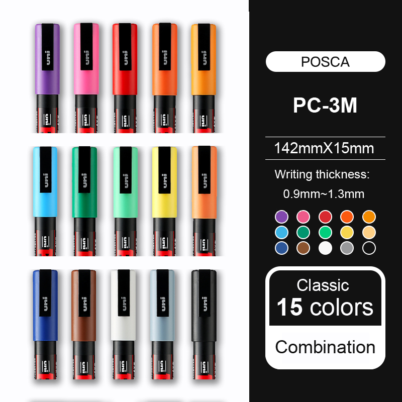 UNI POSCA Series PC-1M / PC-3M / PC-5M POP POP Pos... – Grandado