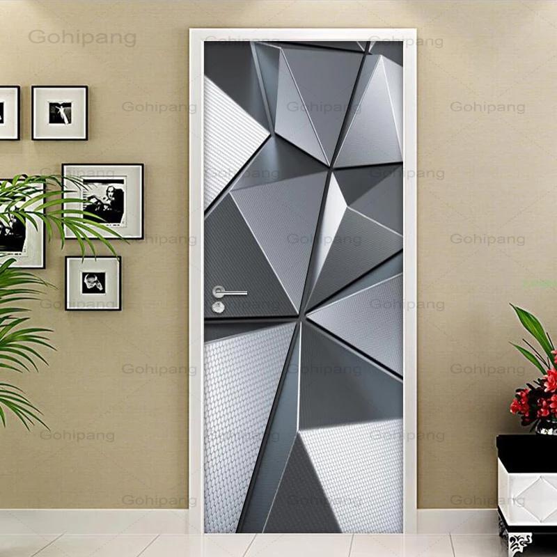 Abstract Geometric 3D Door Sticker Wallpaper Moder... – Vicedeal