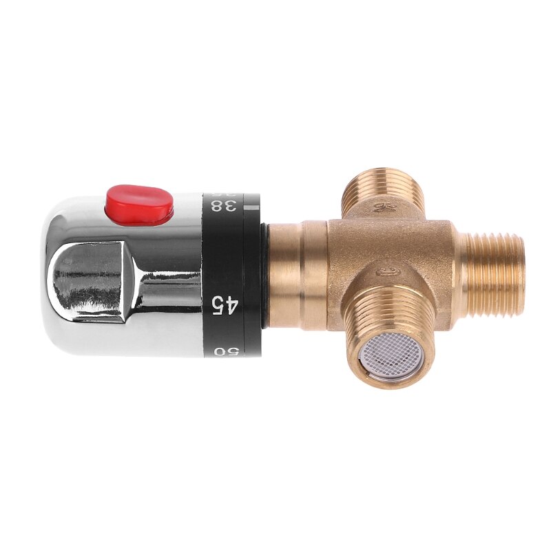 Solid Brass G1/2 Male 3 Way Thermostatic Mixing Va... – Grandado